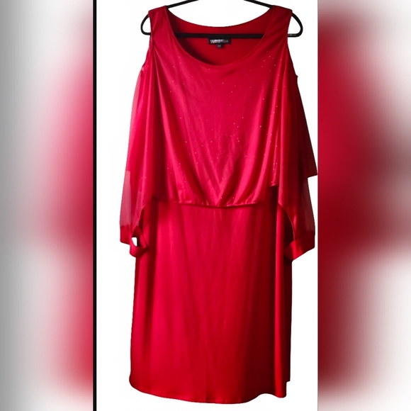 Glamour | Dresses | Glamour Bright Red Dress | Poshmark